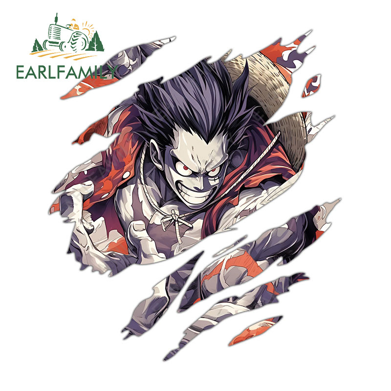 EARLFAMILY 5.1 Inch Tear Car Stickers Anime Black Style Motorcycle ...