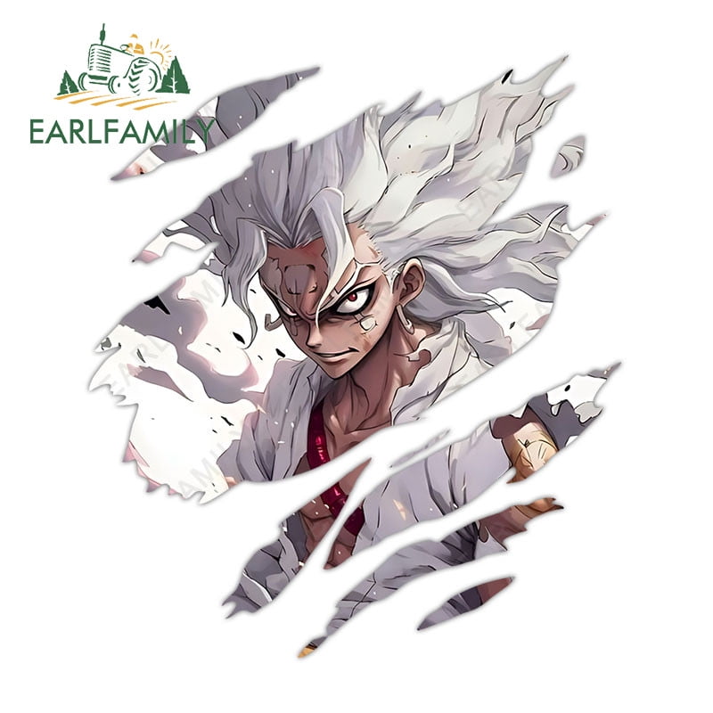 EARLFAMILY 5.1 Inch Tear Car Stickers Anime Black Style Motorcycle ...