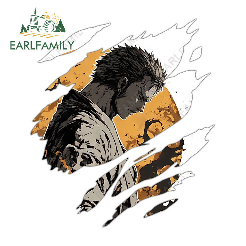 EARLFAMILY 5.1 Inch Tear Car Stickers Anime Black Style Motorcycle ...