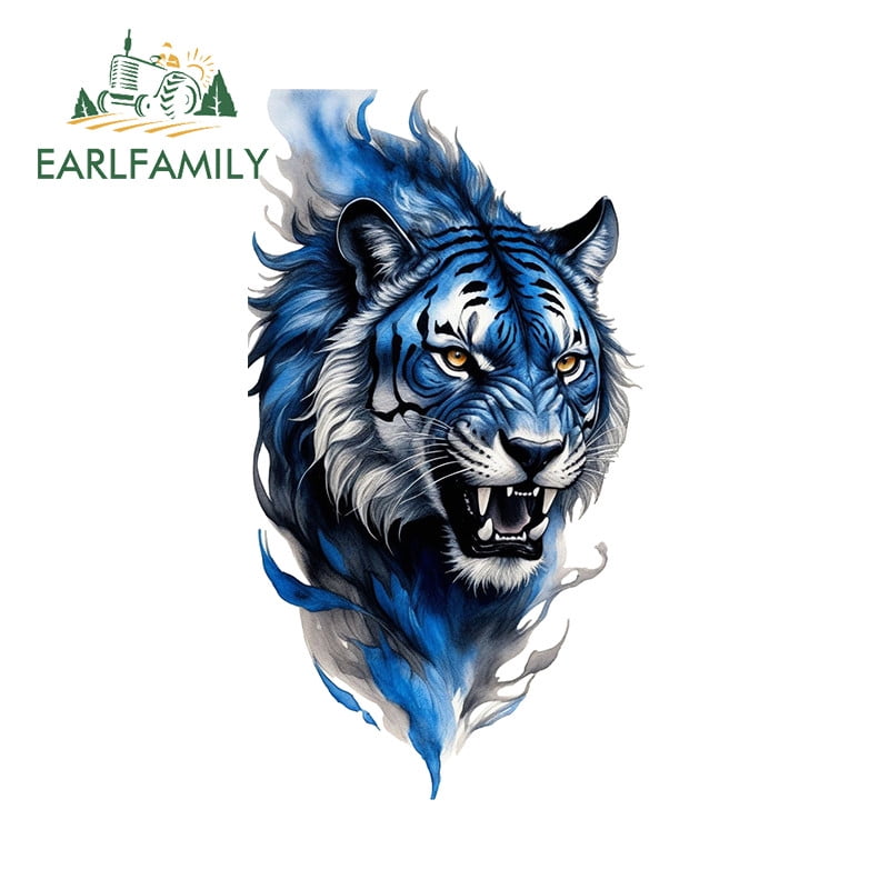 EARLFAMILY 5.1 Inch Tiger Car Stickers Motorcycle Windows Helmet ...