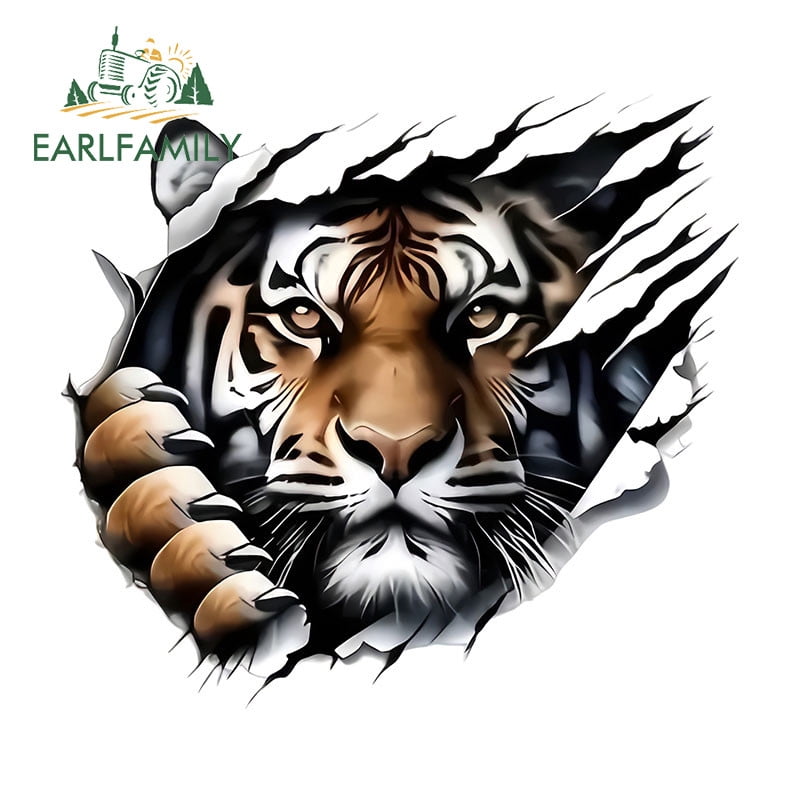 EARLFAMILY 5.1 Inch Tiger Tear Car Stickers Personality Amusing Scratch ...