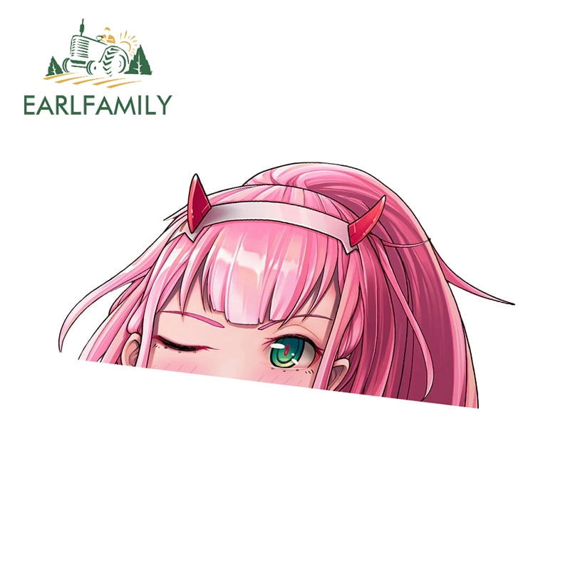 EARLFAMILY 5.1 Inch Zero Two Chibi Peeker Wink Car Stickers Darling ...