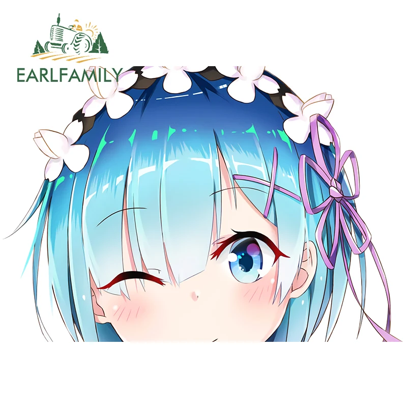 EARLFAMILY 5.1 Inch for Anime Rem Peek Car Stickers Waterproof Vinyl ...