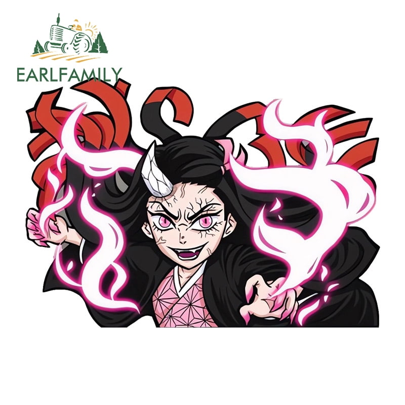 EARLFAMILY 5.1 Inch for Kamado Nezuko Anime Car Sticker Waterproof ...