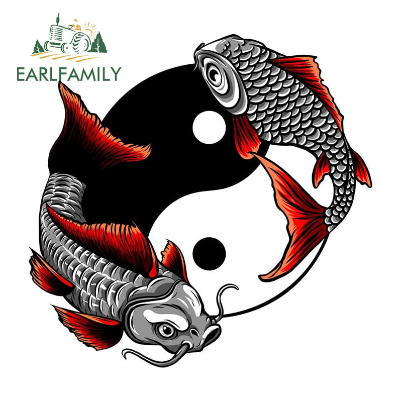 EARLFAMILY 5.1 Inch for Koi Fish Car Stickers Motorcycle Creative ...