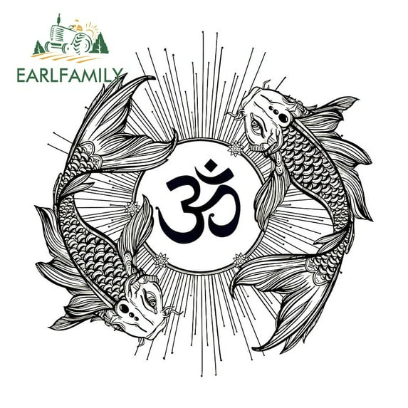 EARLFAMILY 5.1 Inch for Koi Fish Car Stickers Motorcycle Creative ...