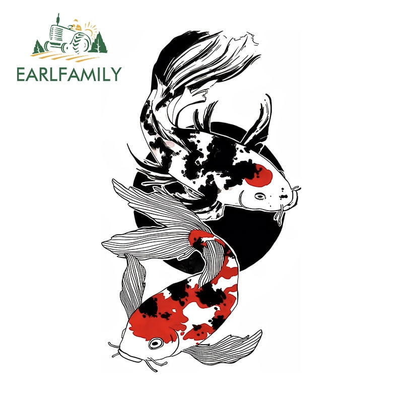 EARLFAMILY 5.1 Inch for Koi Fish Car Stickers Motorcycle Creative ...