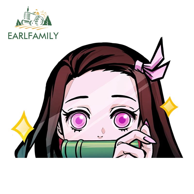 EARLFAMILY 5.1 Inch for Nezuko Peek Anime Car Stickers Surfboard ...