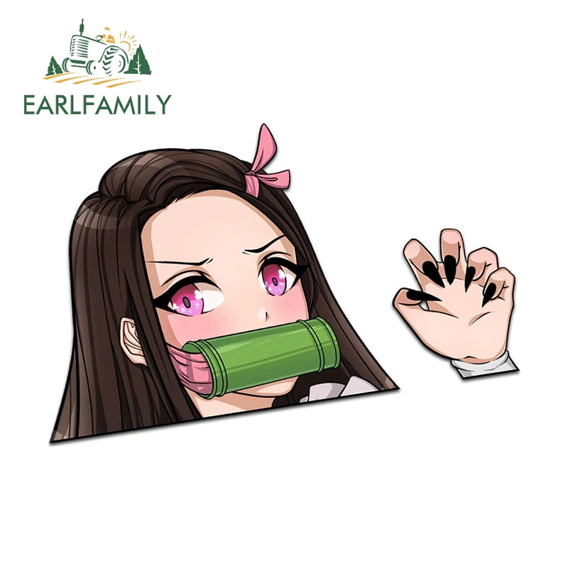 EARLFAMILY 5.1 Inch for Nezuko Peeker Car Stickers Graffiti Anime ...