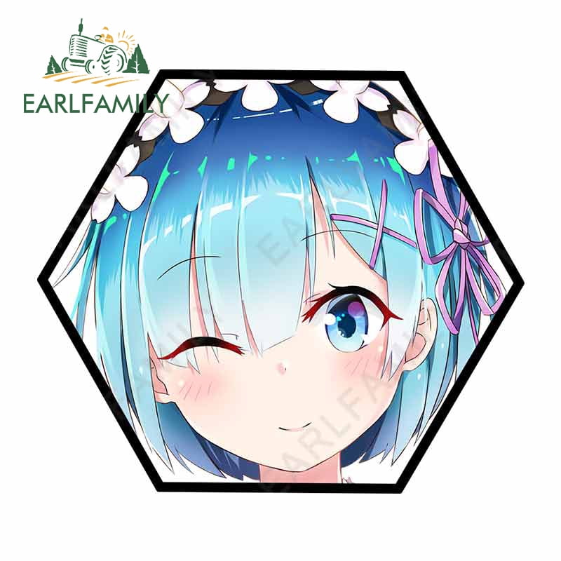 EARLFAMILY 5.1 Inch for REM Hive Car Stickers Waterproof Occlusion Scratch Decals Creative ...