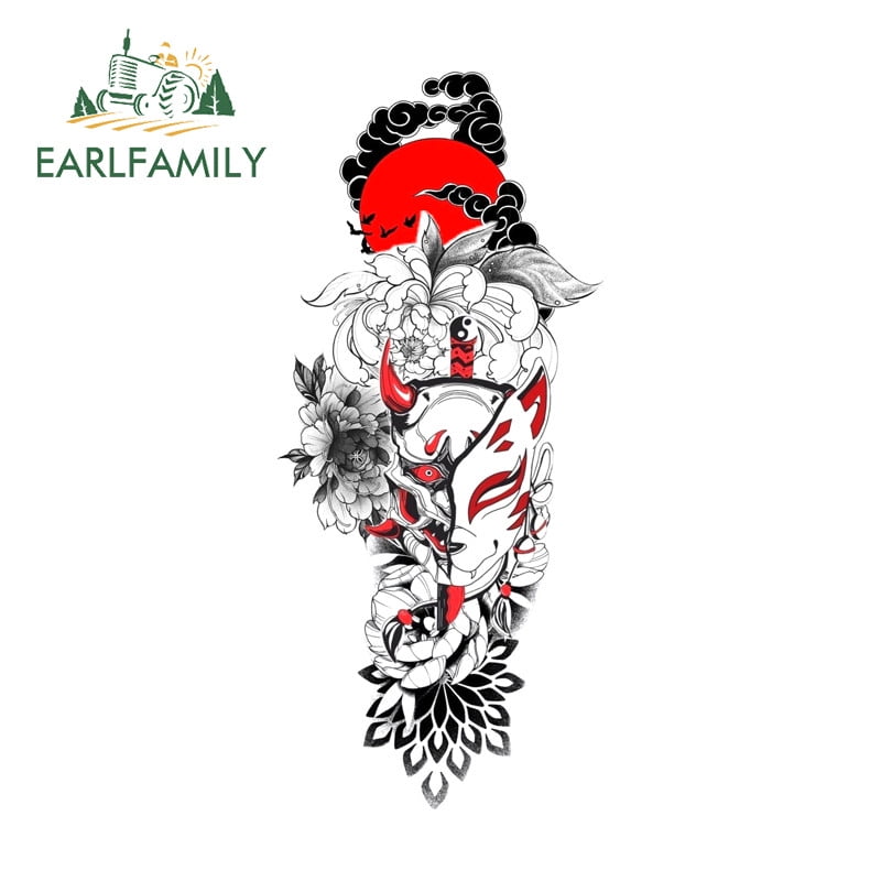 EARLFAMILY 5.1" Japanese Samurai Sword Car Sticker Occlusion Scratch ...