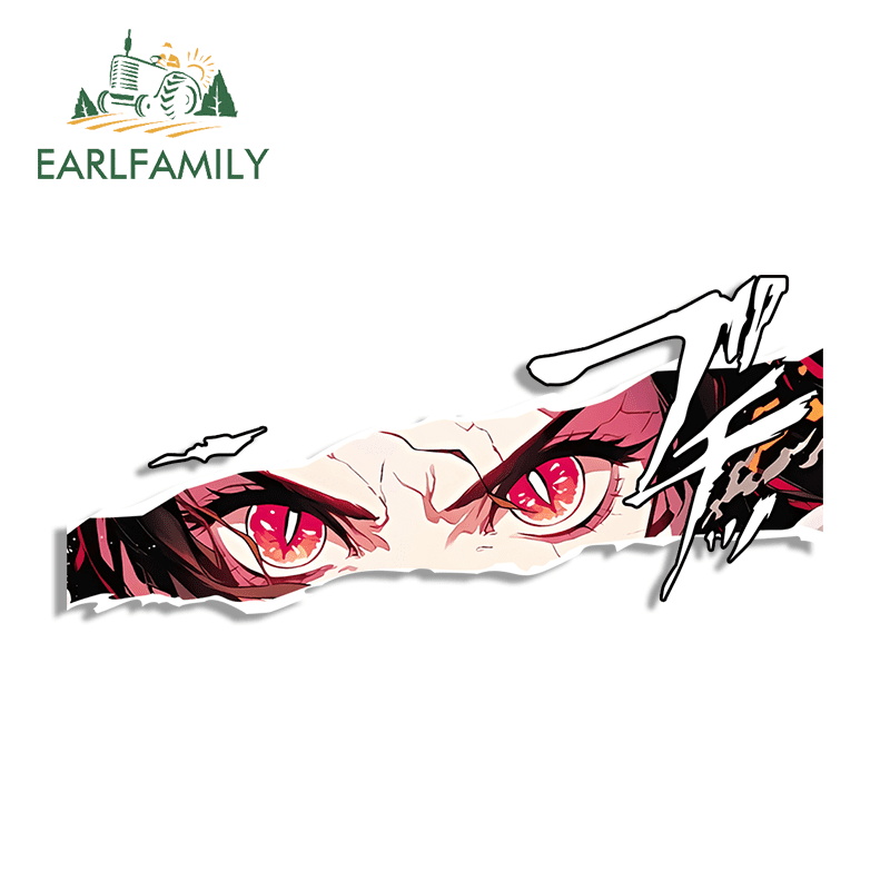 EARLFAMILY 5.1" Kamado Nezuko Red Eyes Slap Car Stickers Hot Blooded ...