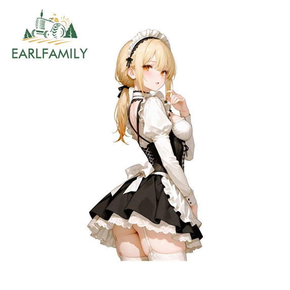 EARLFAMILY 5.1" Kawaii Anime Girl Look Back Car Decal Vinyl Trunk ...