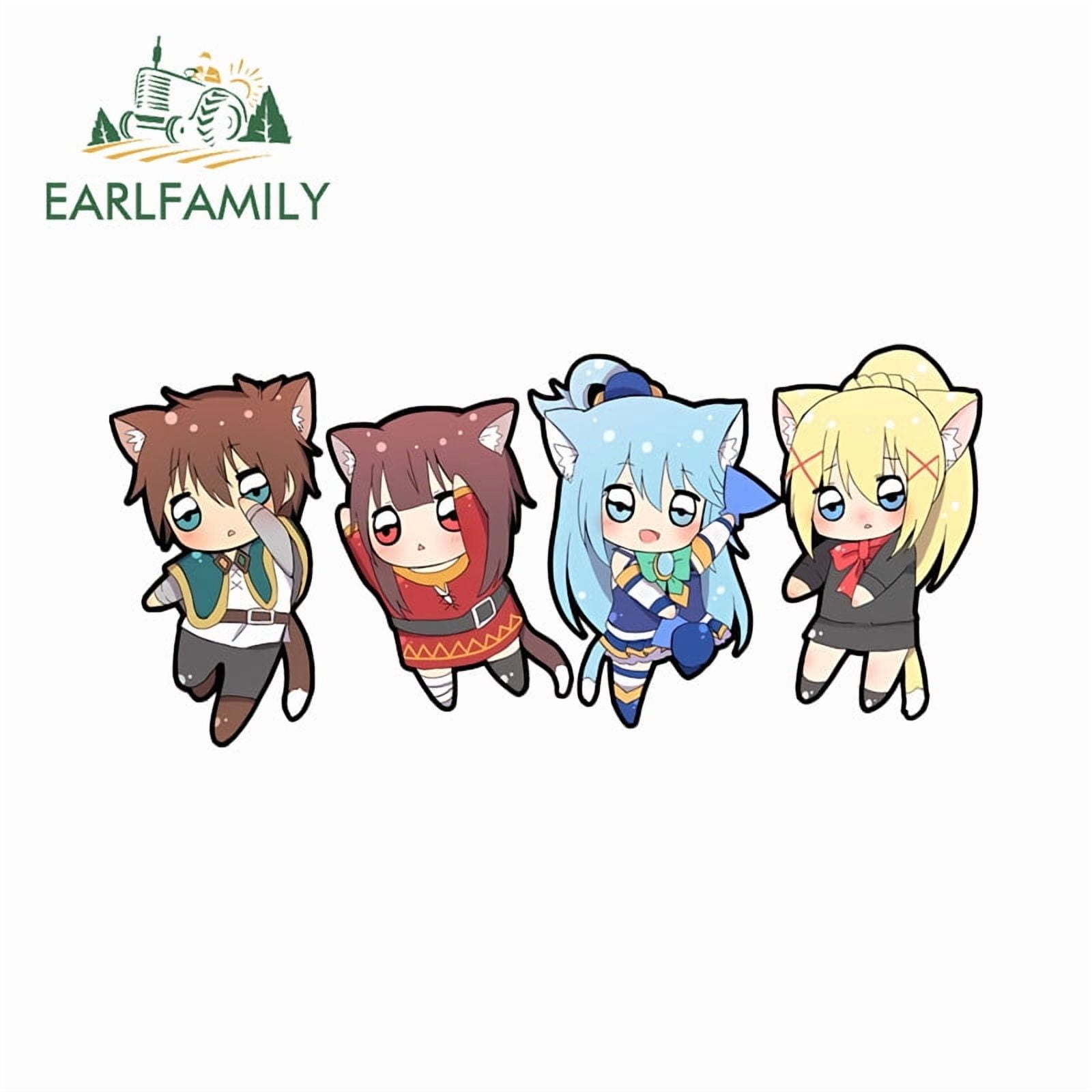 EARLFAMILY 5.1" Konosuba Car Stickers Kawaii Motorcycle Windshield ...