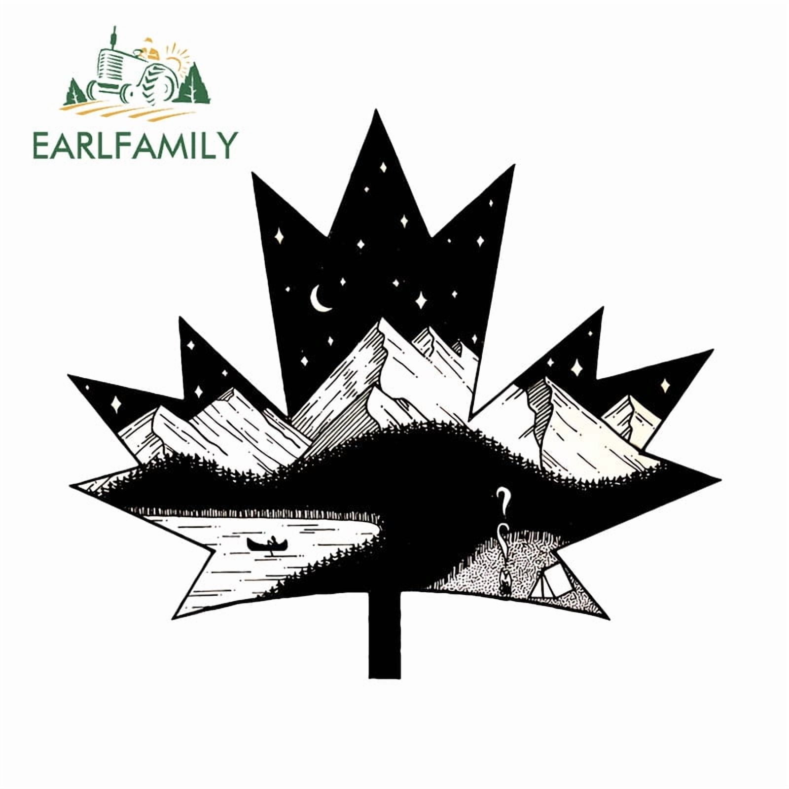 EARLFAMILY 5.1" Maple Leaf Camping Car Stickers Waterproof Occlusion ...