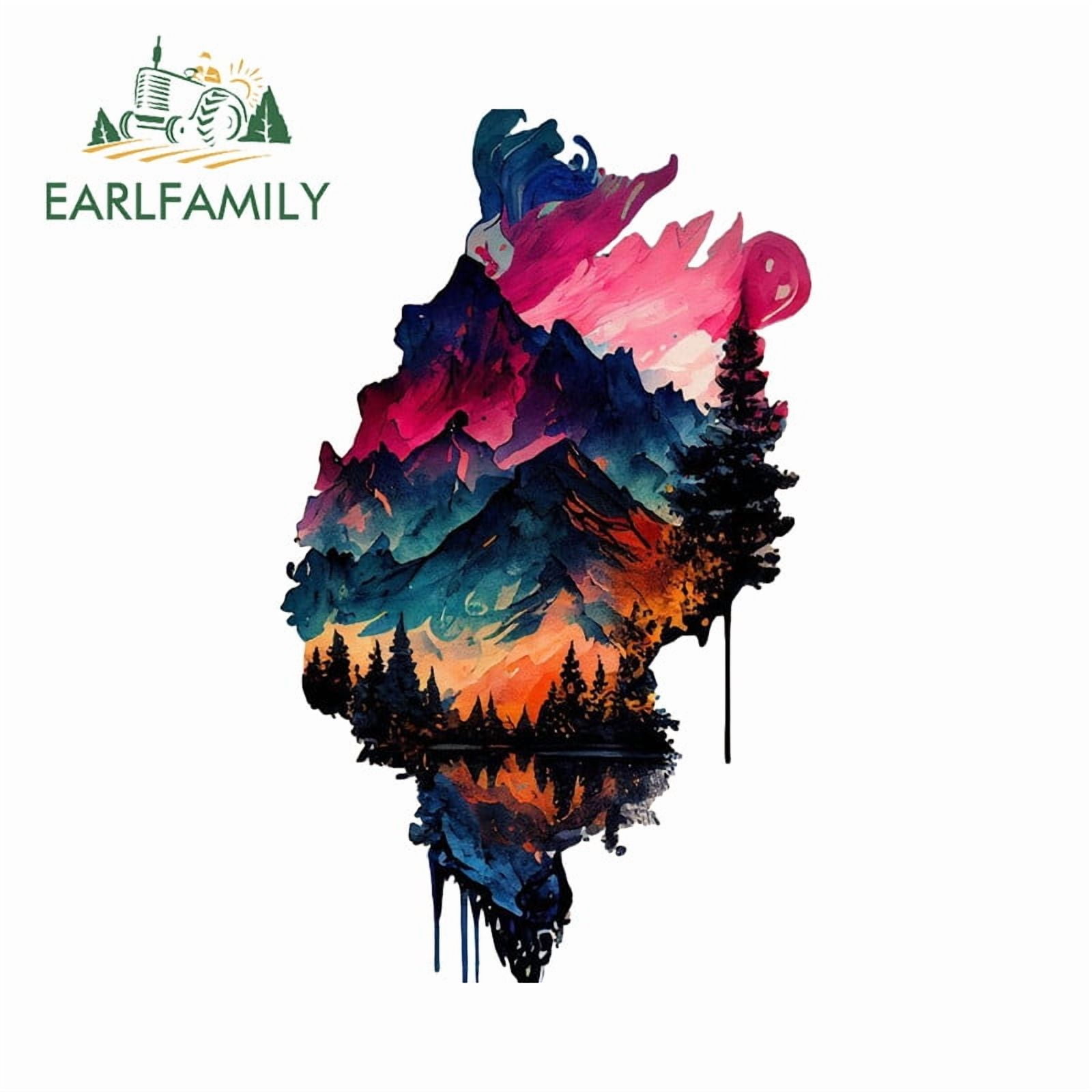 EARLFAMILY 5.1" Mountains Trees Car Stickers Humorous Waterproof ...