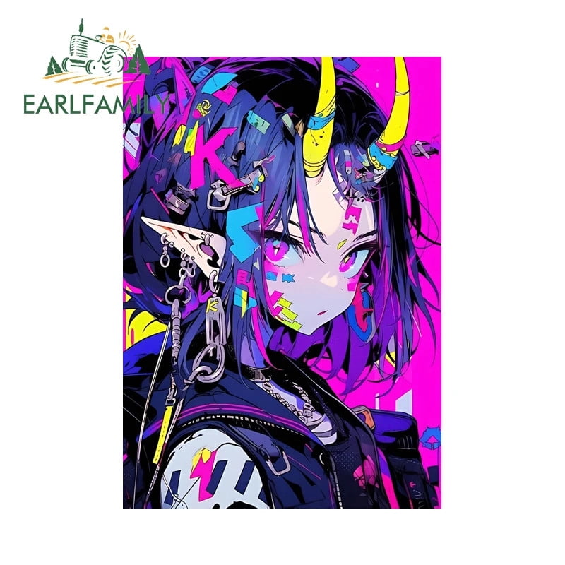 EARLFAMILY 5.1" Neon Posters Devil Car Stickers Loli Succubus Vinyl ...