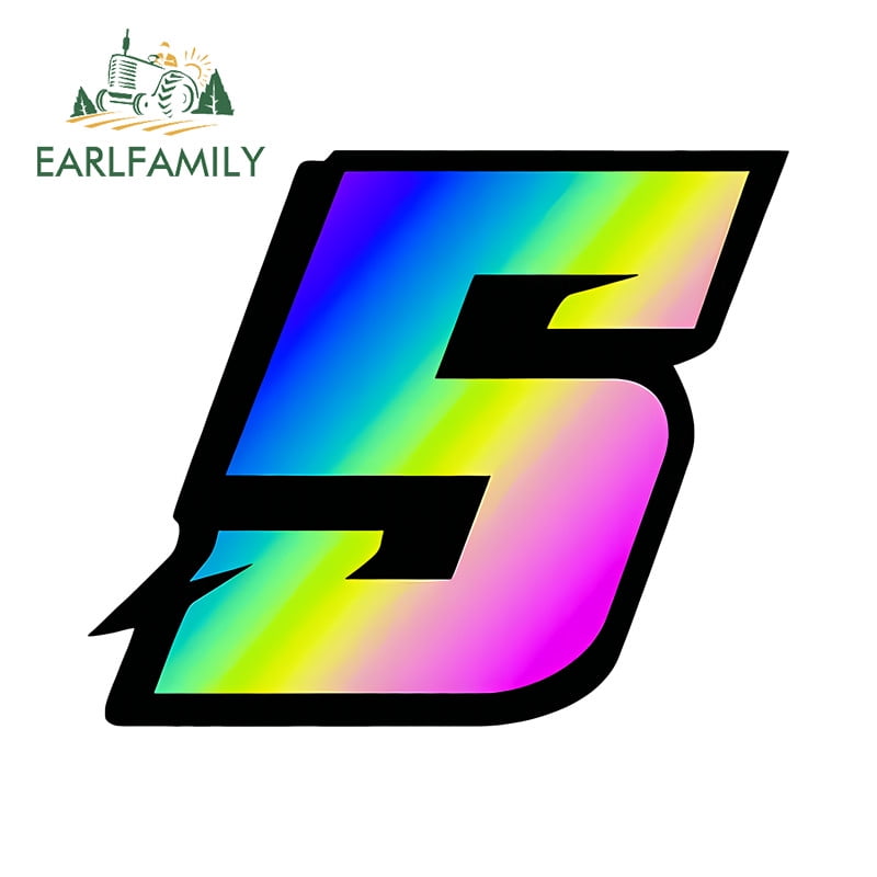 EARLFAMILY 5.1" Racing Number Colorful Car Sticker Fashionable ...