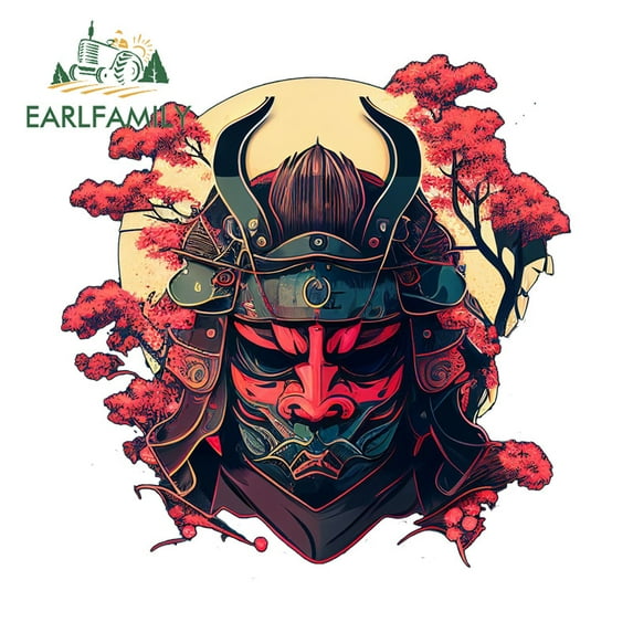 EARLFAMILY 5.1" Samurai Mask Car Sticker Personality Waterproof ...