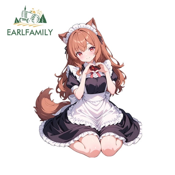 EARLFAMILY 5.1 in Cute Furry Anime Girl Maid Car Stickers Vinyl ...