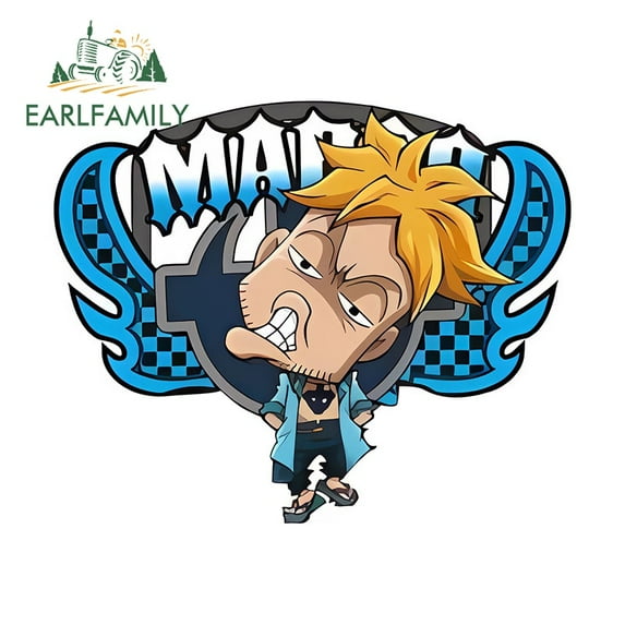 EARLFAMILY 5.1 in One Piece Chibi Anime Car Sticker Waterproof ...