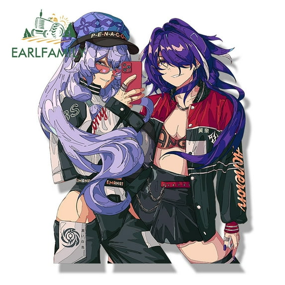 EARLFAMILY Acheron x Black Swan Peek Car Sticker Honkai Star Rail ...
