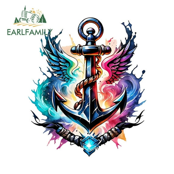 EARLFAMILY Anchor Car Stickers Motorcycle Windows Air Conditioner Glass ...