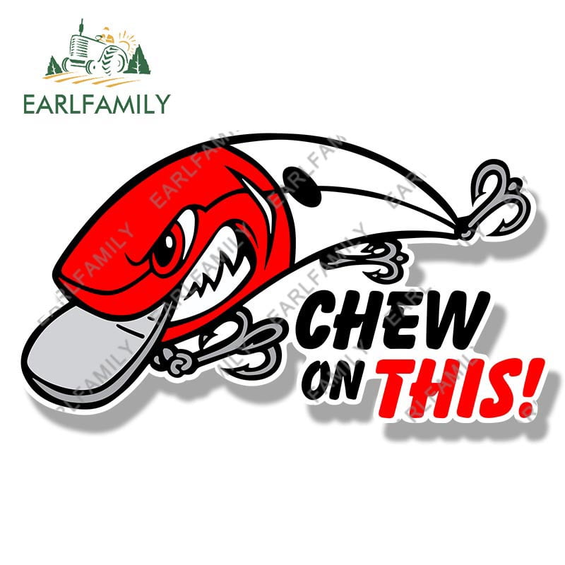 EARLFAMILY Chew on This Lure Sticker for Tackle Box Toolbox Boat ...