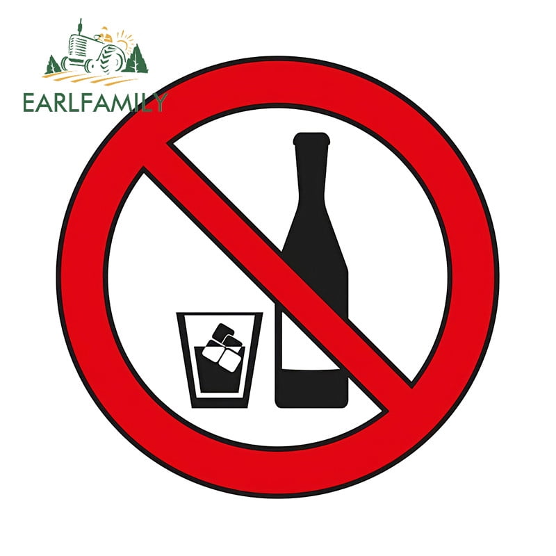 EARLFAMILY Drinking prohibited Car Stickers Warning Motorcycle Caravan ...