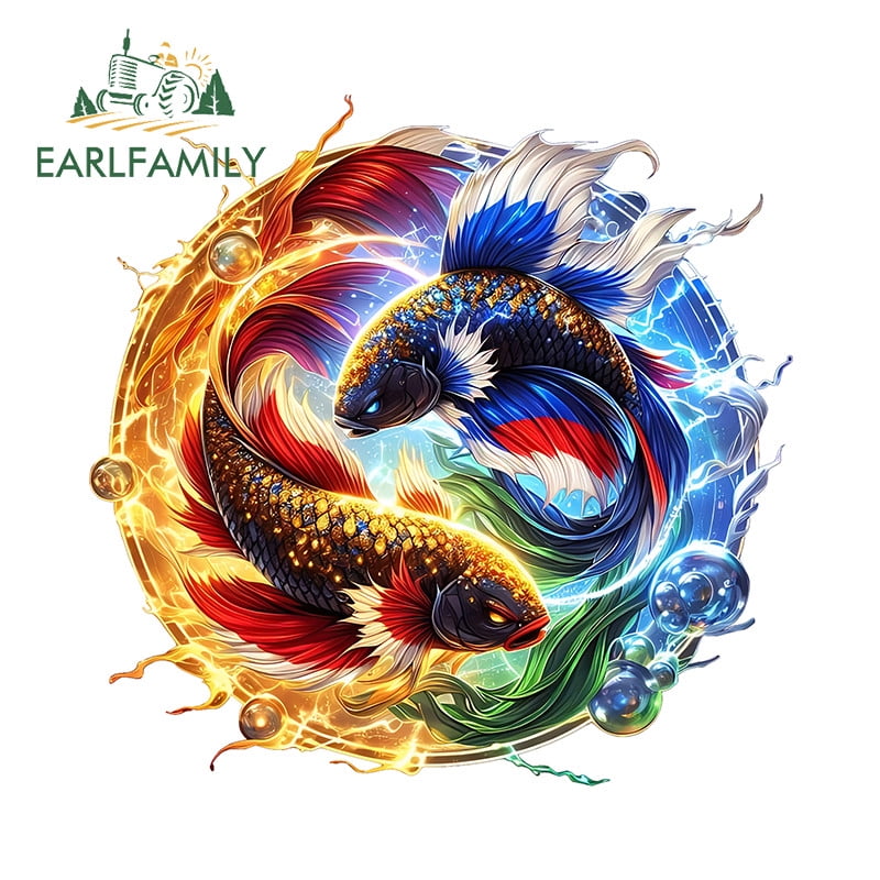 EARLFAMILY Fish Car Sticker Humorous Personality Car Door Protector ...