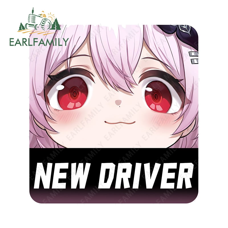 EARLFAMILY Kawaii Big Face Cute Warning Fine Car Stickers Vinyl Car ...