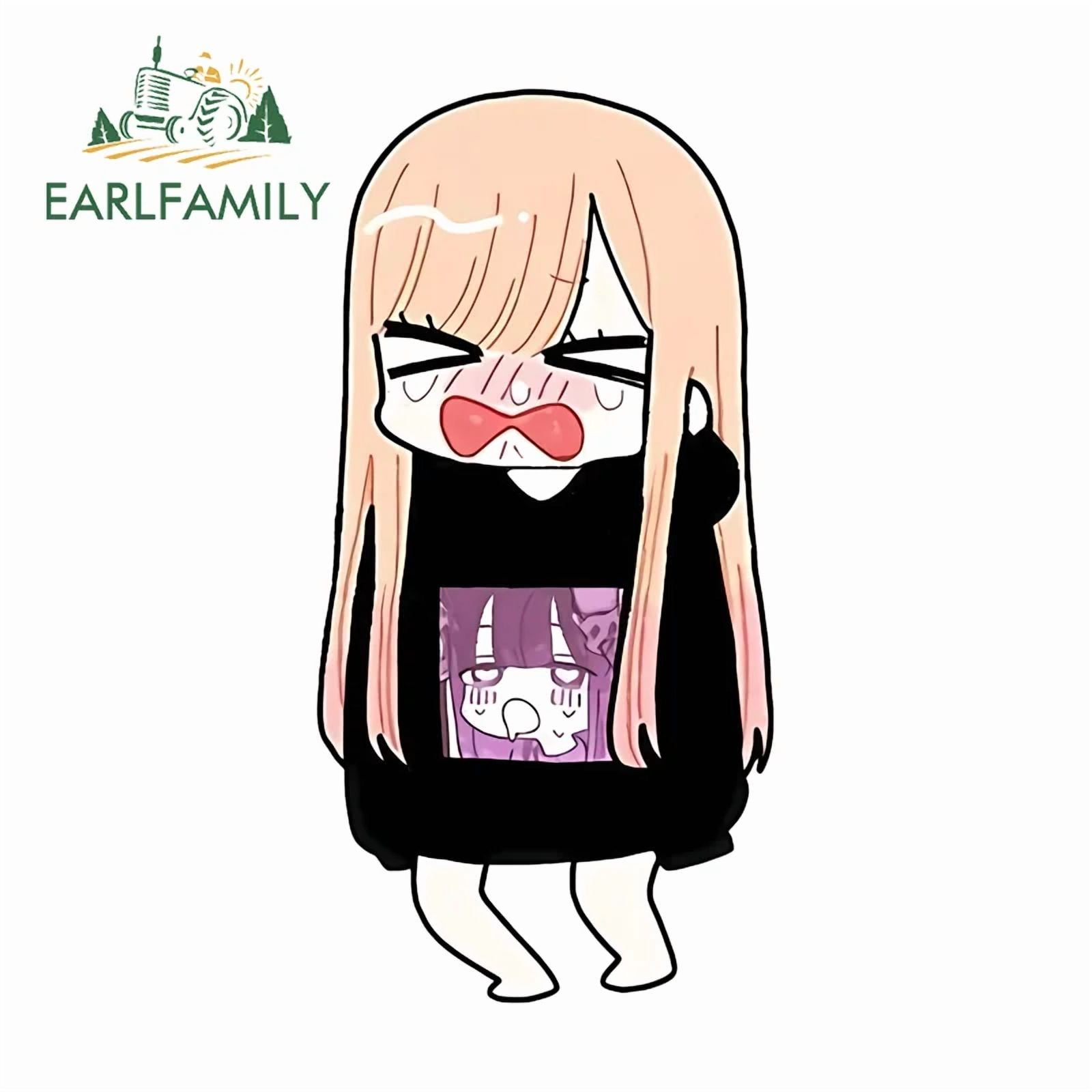 EARLFAMILY Kawaii Marin Kitagawa Car Stickers Funny Cartoon Meme Decals ...