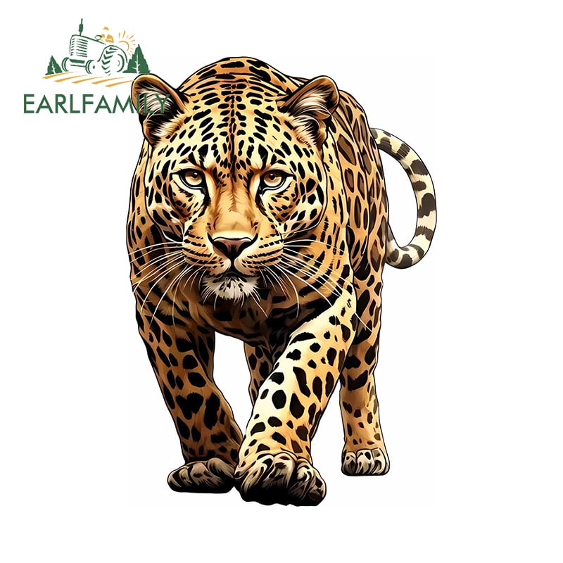 EARLFAMILY Leopard Car Stickers Personality Half Body Motorcycle Bumper ...