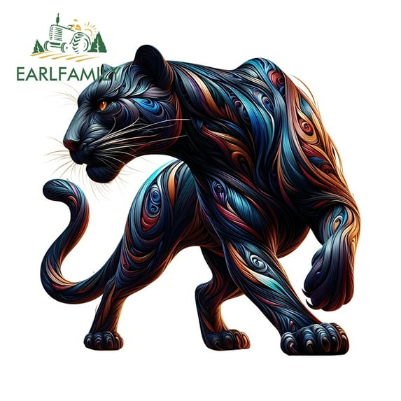 EARLFAMILY Leopard Car Stickers Personality Half Body Motorcycle Bumper ...