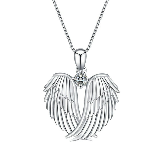Angel Wings Necklace 925 Sterling Silver Jewelry Guardian Angel Wings ...