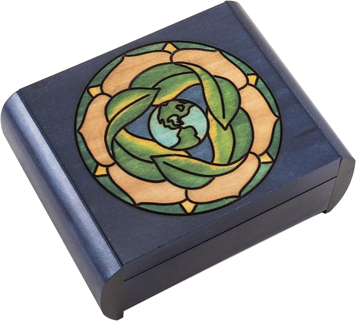 EARTH Wood Box Secret Trick Opening Jewelry Keepsake Handmade Puzzle ...