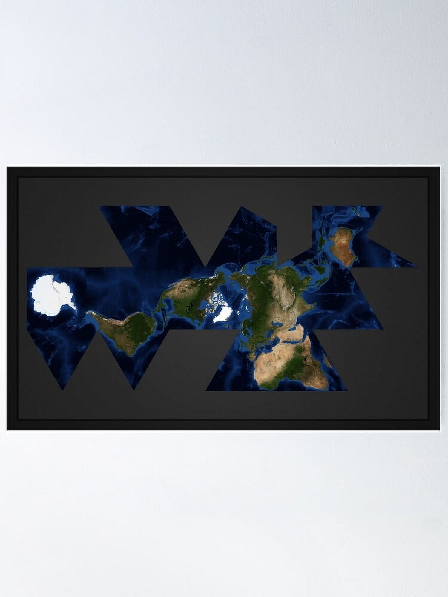 EARTH World Map , Satellite Image, Fuller Projection Poster - Walmart.com