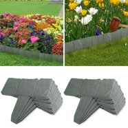 GroundSmart Curb Landscape Edging, 4' Brown Rubber Garden Border, 32 ...