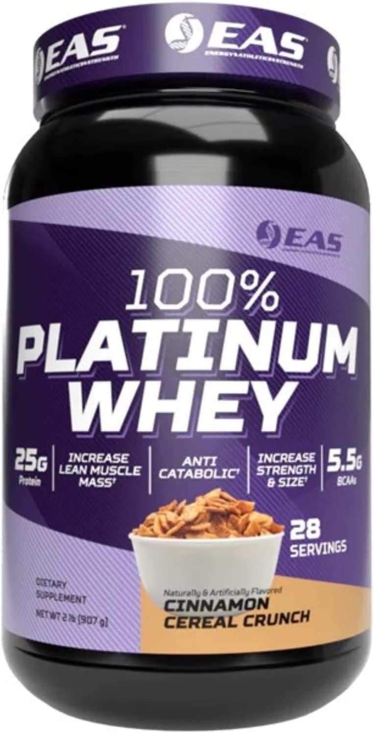 EAS 100% Platinum Whey Powder - 25g Protein, Anti Catabolic, 5.5g BCAAs ...