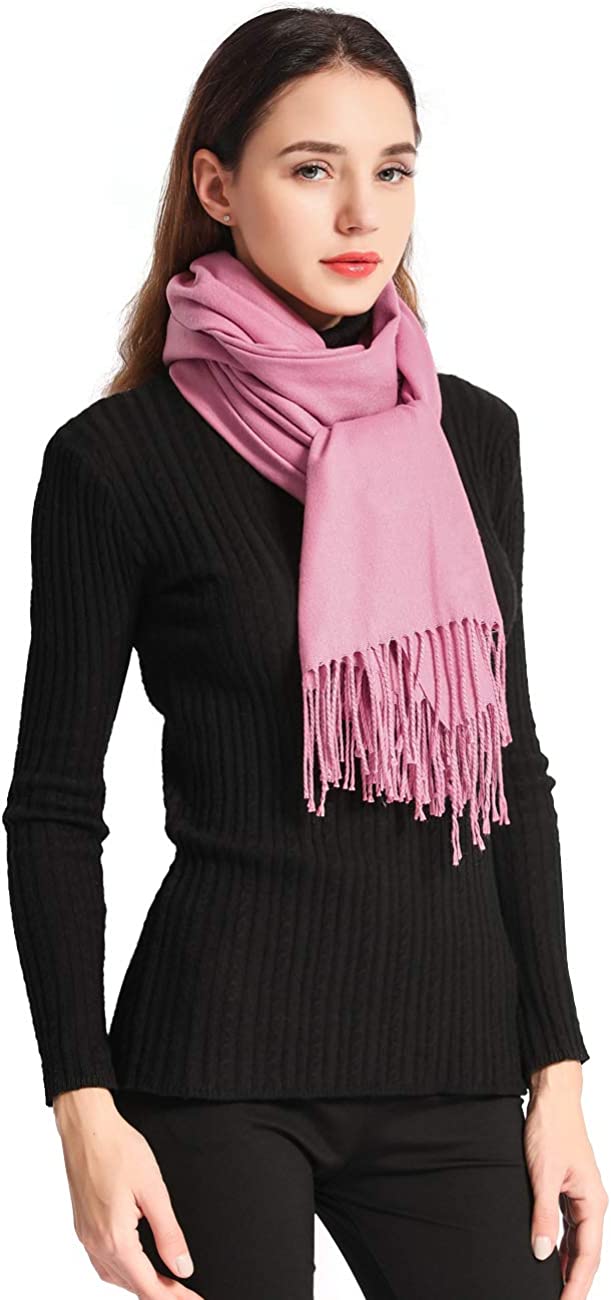 Light Pink Solid Scarfs for Women Fashion Warm Neck Womens Winter ...