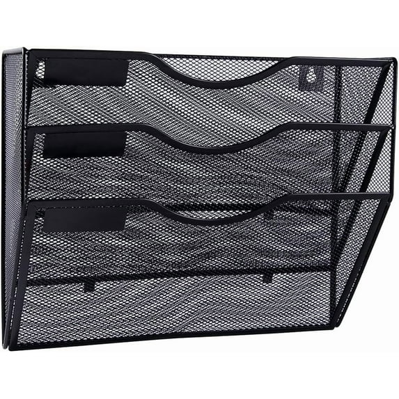 EASEPRES 3 Pocket Mesh Hanging Wall File Organizer, Mounted Mail Paper ...