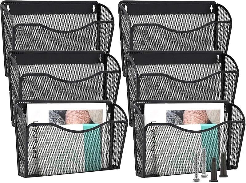 EASEPRES 3 Single Pocket Mesh Hanging File Organizer, Vertical Wall ...