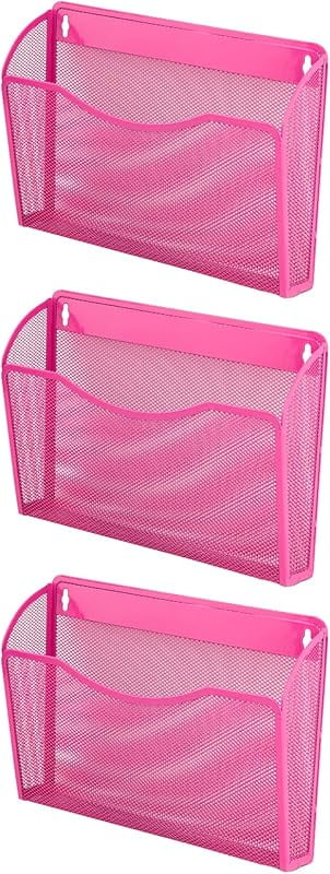 EASEPRES 3 Single Pocket Mesh Hanging File Organizer, Vertical Wall ...