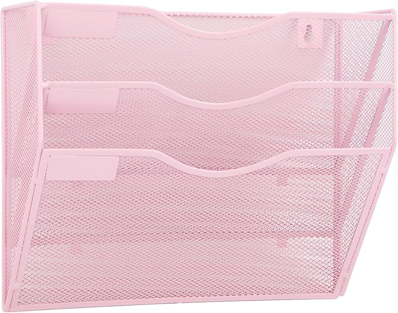 EASEPRES 5 Pocket Mesh Hanging Wall File Organizer, Wall Mounted Mail ...