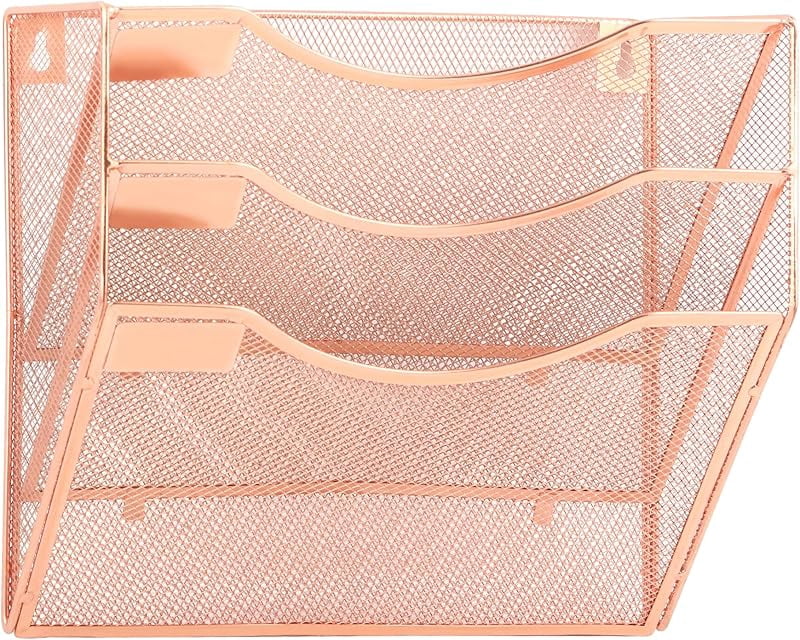 EASEPRES 5 Pocket Mesh Hanging Wall File Organizer, Wall Mounted Mail ...