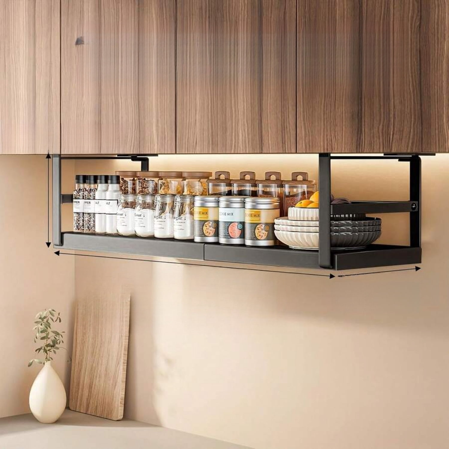 EASHZMFYTBF Single Metal Under Cabinet Rack, Multi-Tier Hanging Basket ...