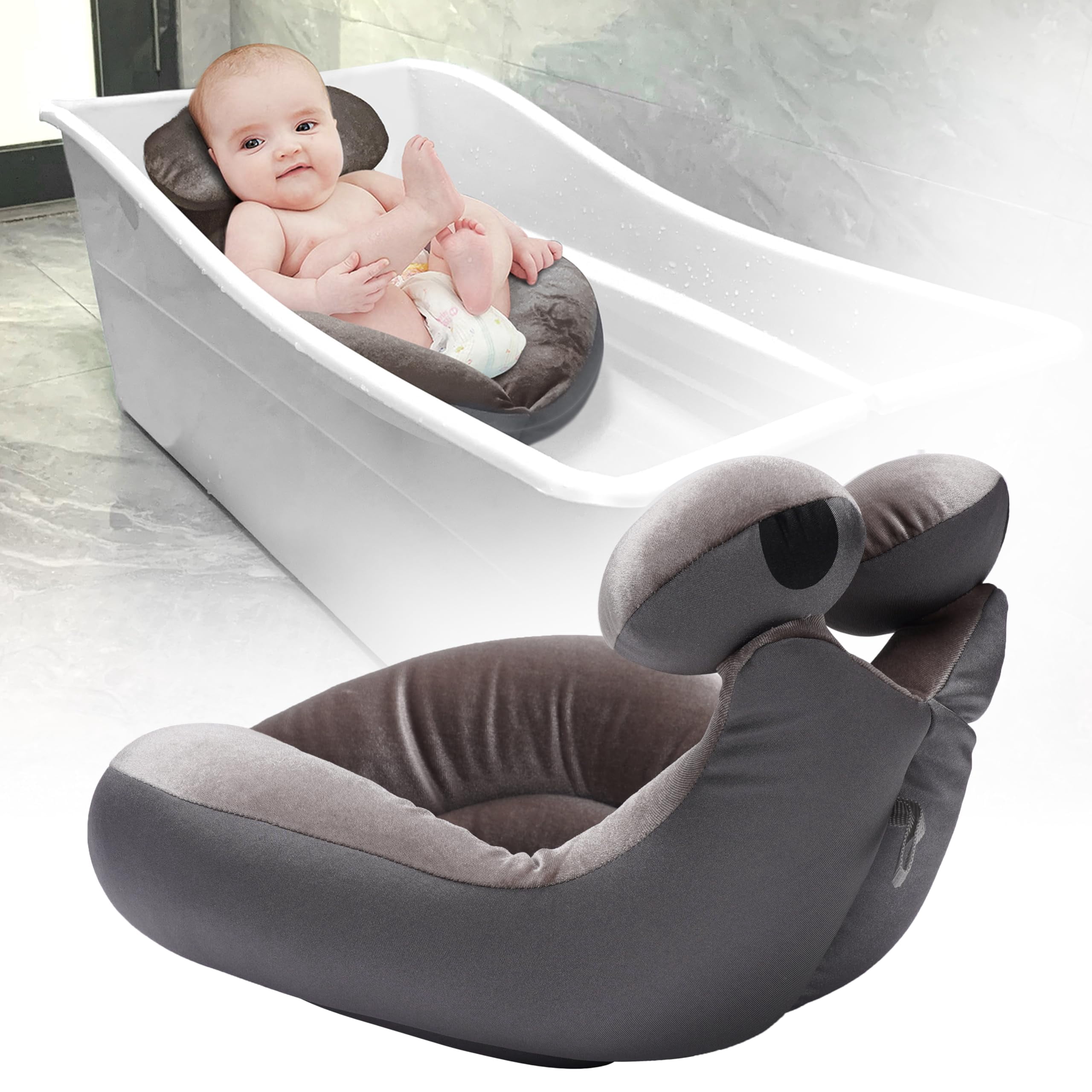 EASICOZI Cute Shape Baby Bath tub, Soft Sink Bather, New Born Bath Mat ...