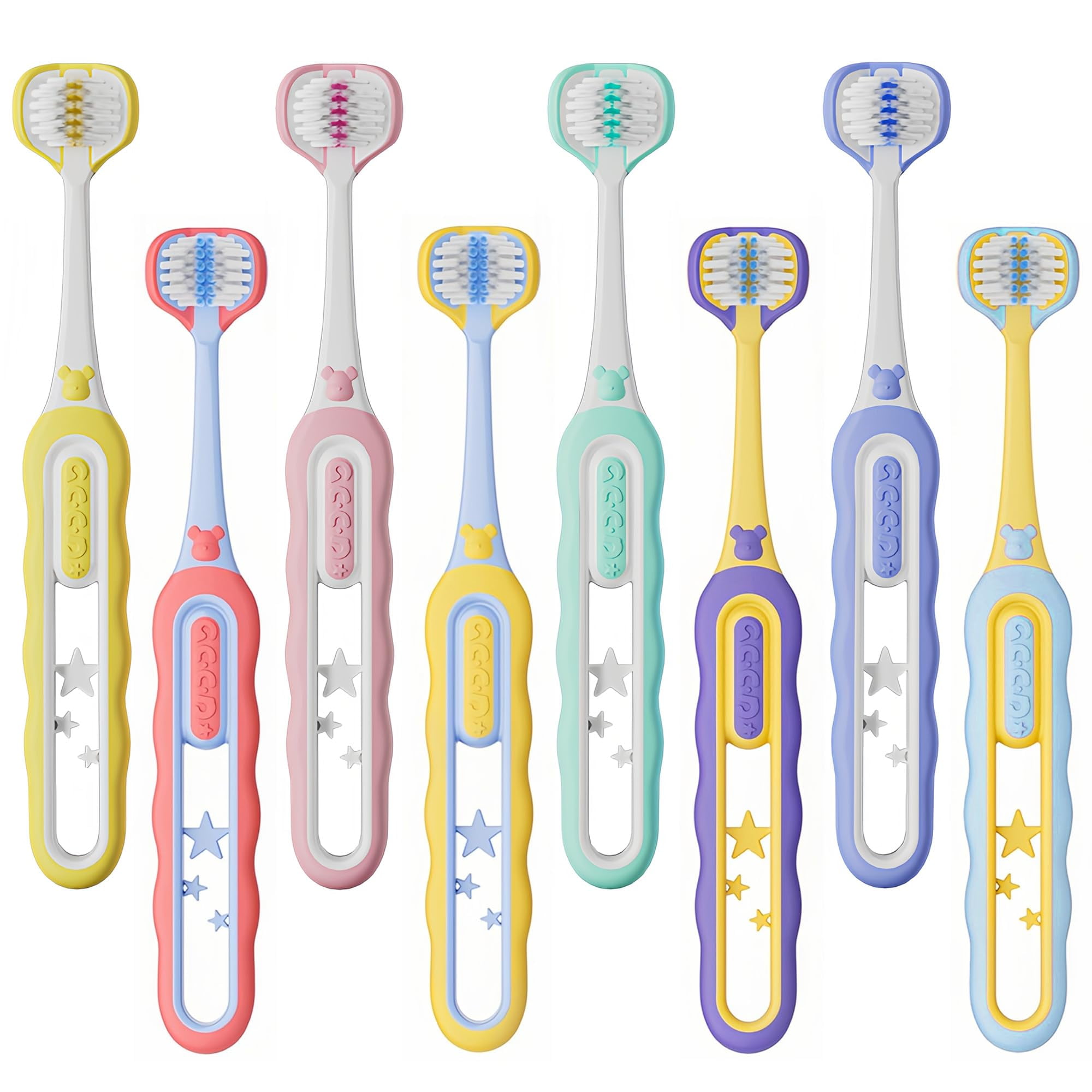 EASICUTI Soft Toddler Toothbrushes, AIF9 Efficient 3 Sided Baby ...