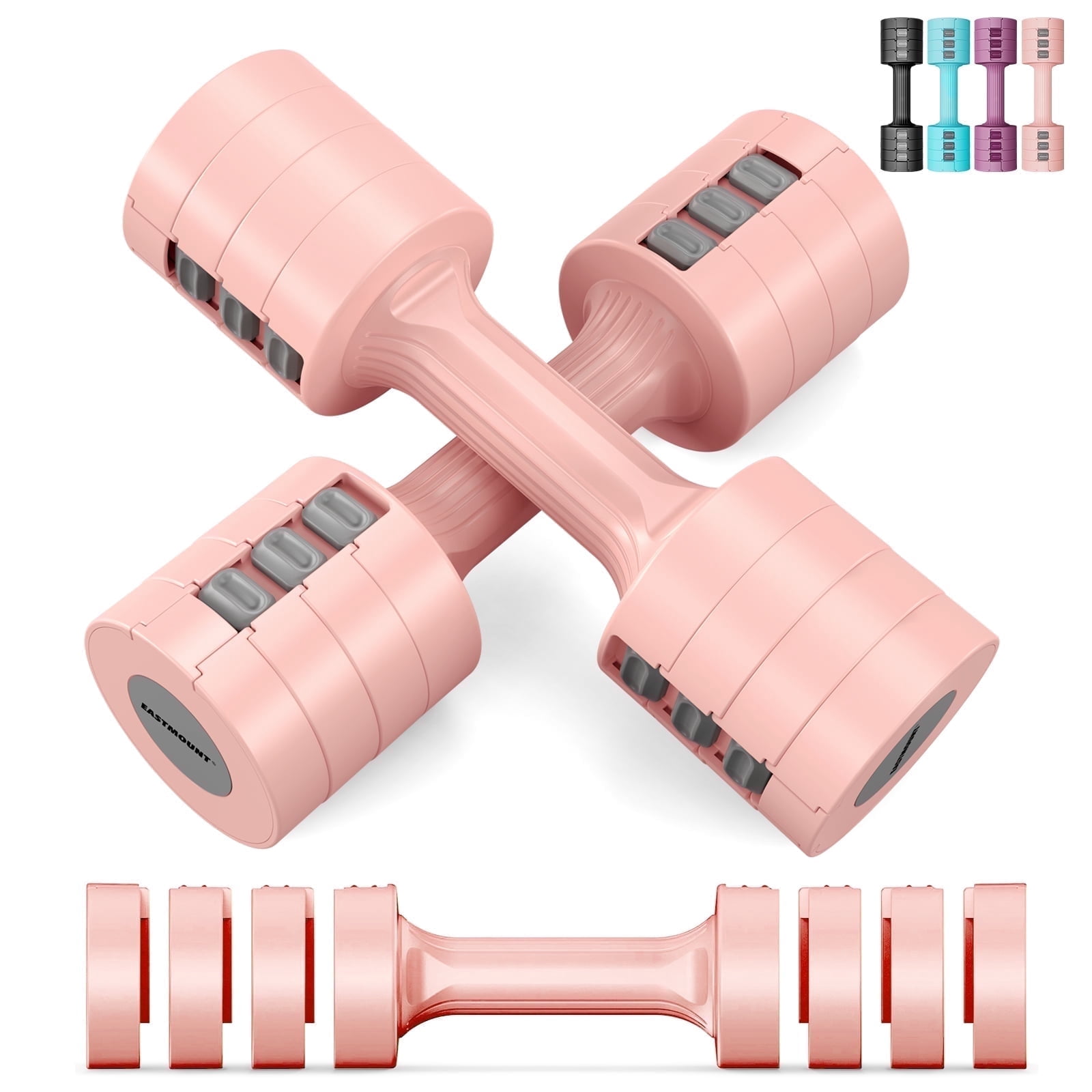 EAST MOUNT Adjustable Dumbbells Set of 2 / 10 lb Pair Total Free ...