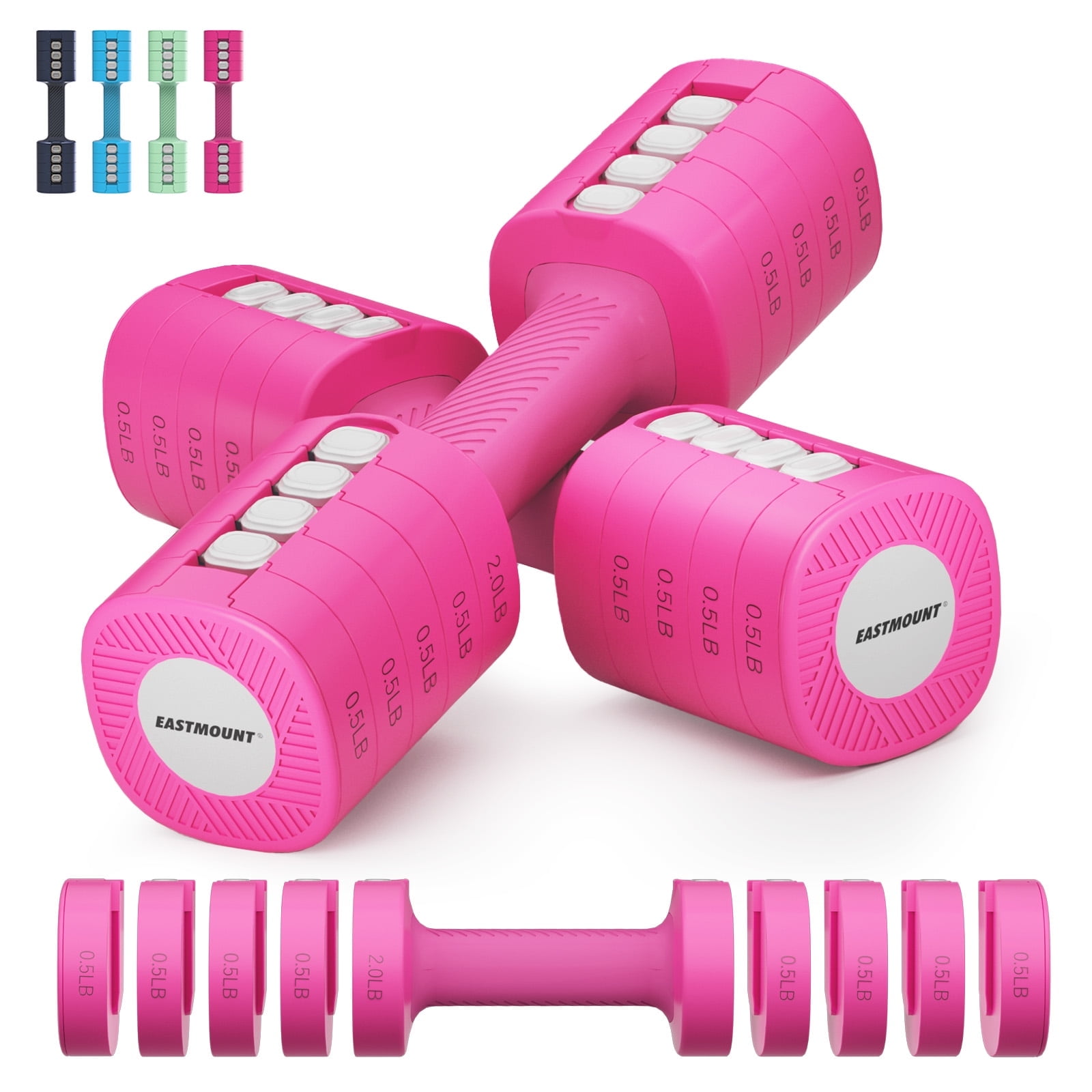 EAST MOUNT Adjustable Dumbbells Set of 2 - Women Hand Weights 2lb/3lb ...